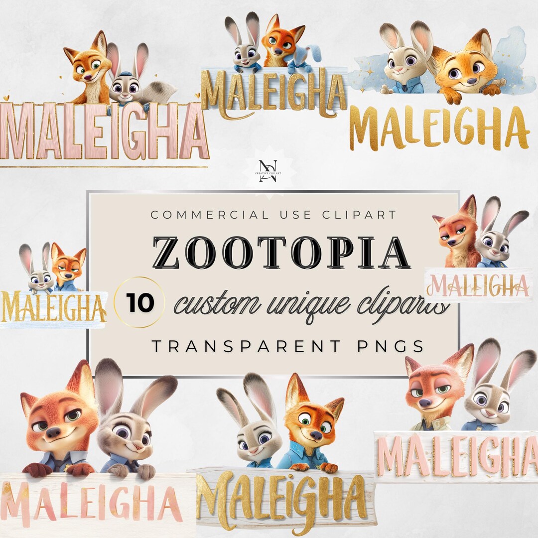 Zootopia 2 Clipart for Maleigha: Watercolor Characters, Party ...