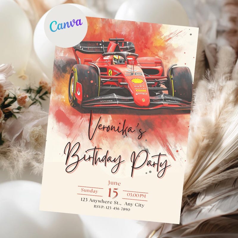 Ferrari Invitation - Etsy