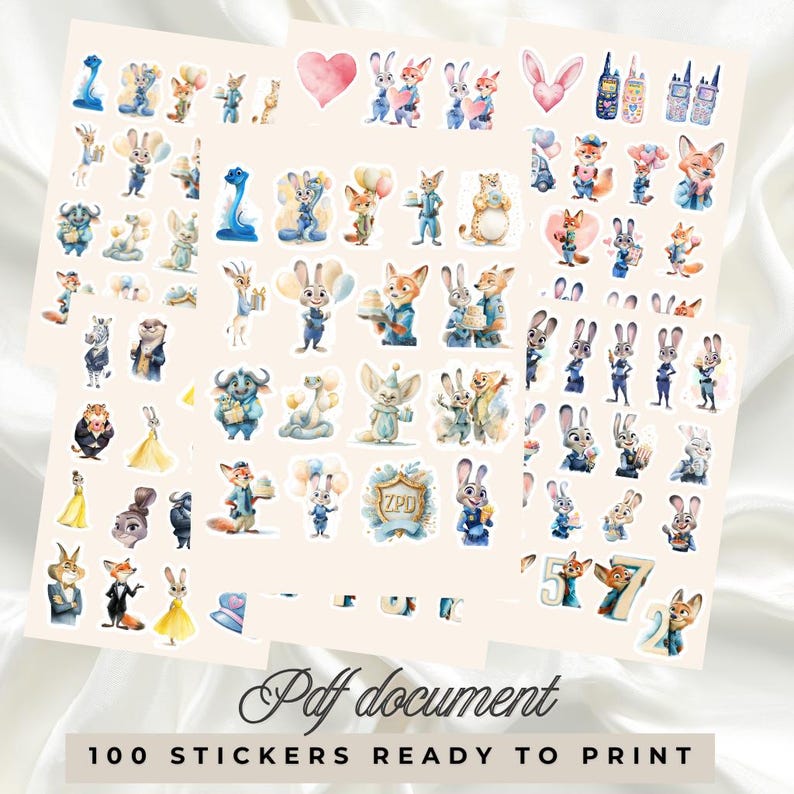 Zootopia Judy Hopps Stickers Printable (PDF Format) - Etsy Canada