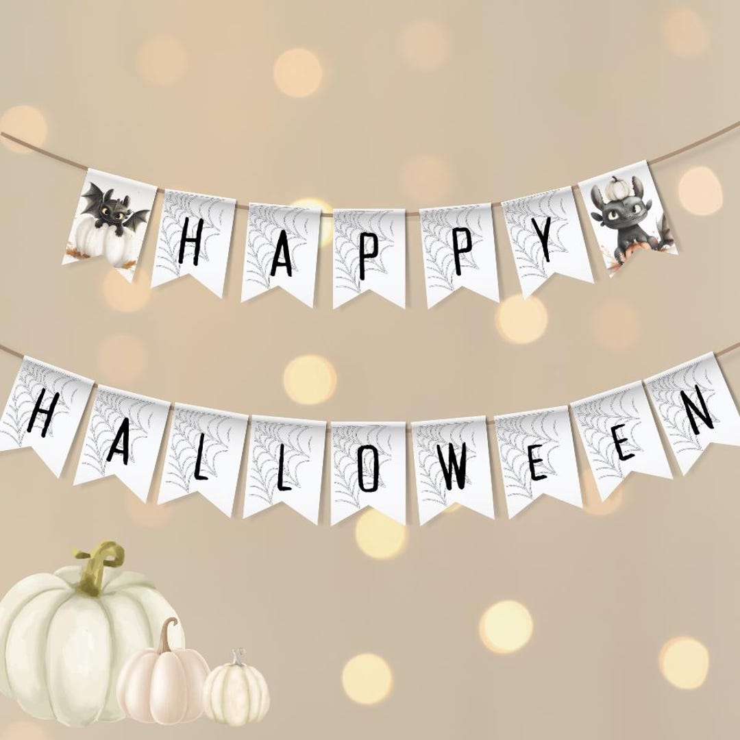 Toothless Halloween Party Banner: How to Train Your Dragon Bunting ...