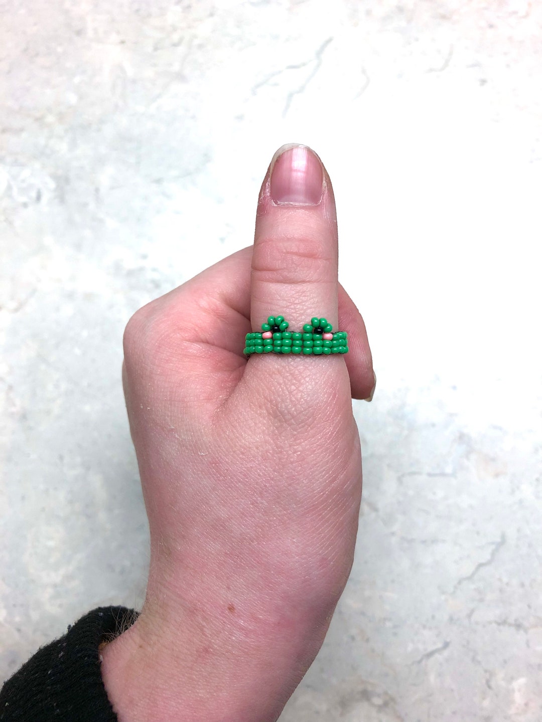 Frog Beaded Ring - Etsy
