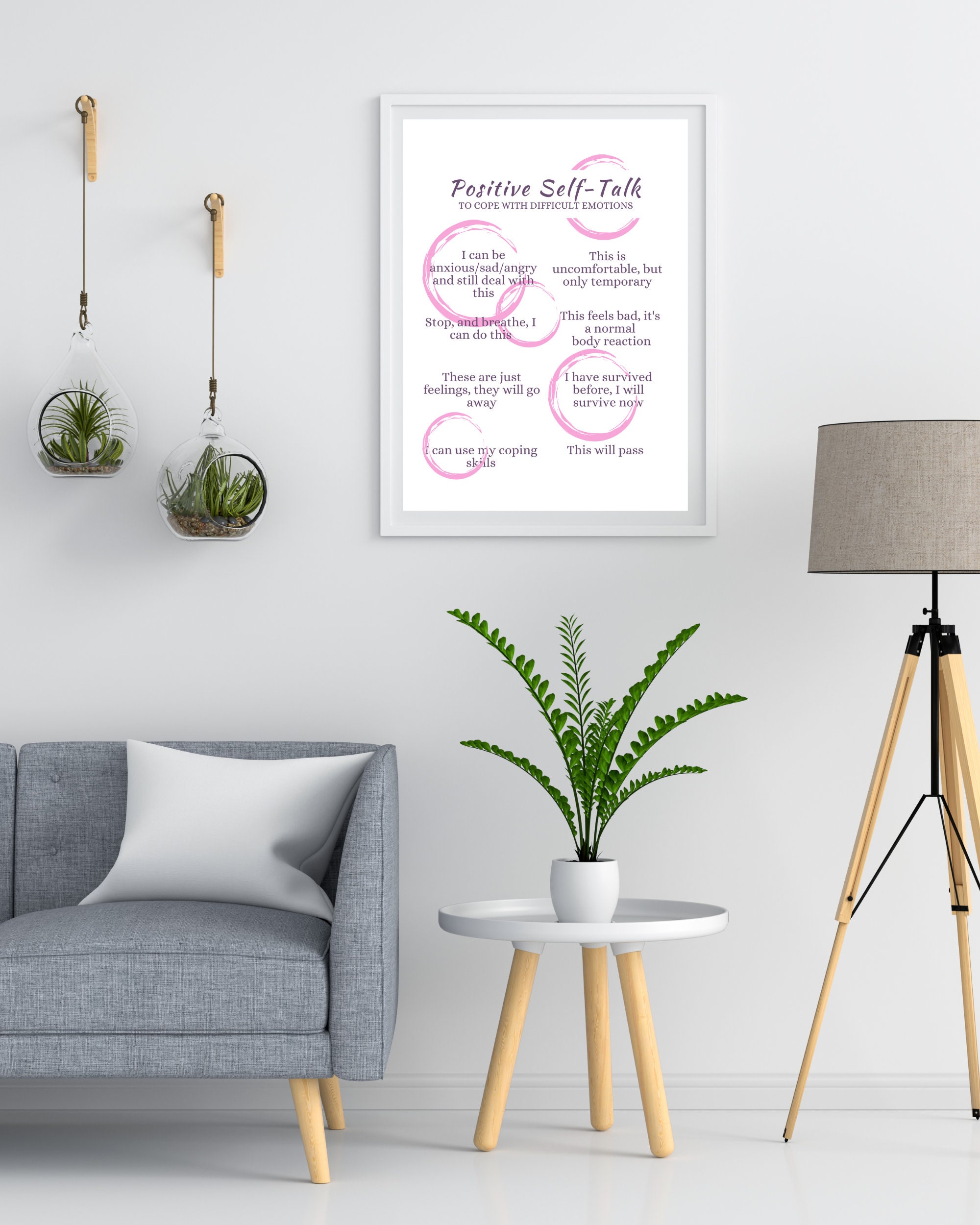 Positive Self-talk Anxiety Reducing Digital Download Printable Wall Art ...