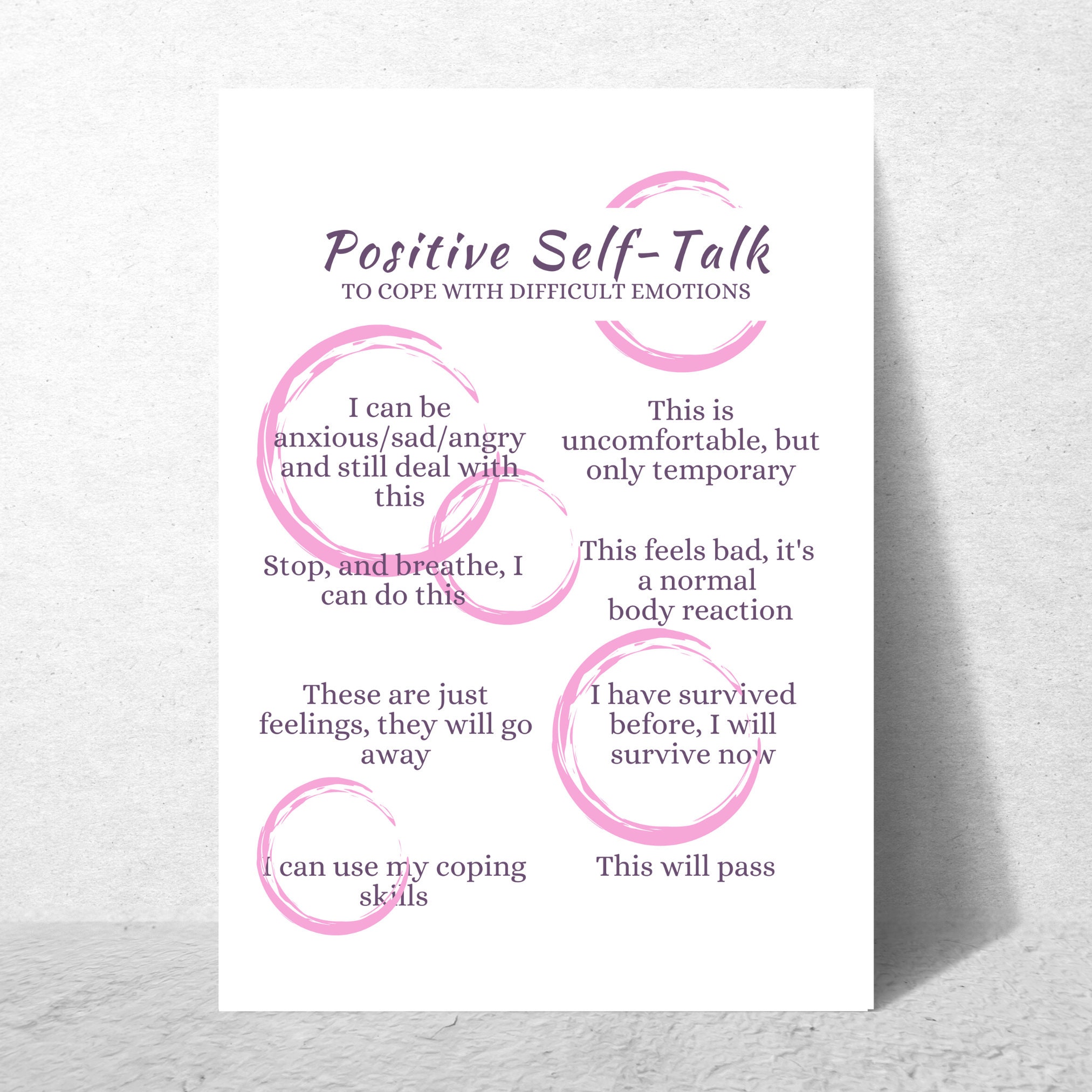 Positive Self-talk Anxiety Reducing Digital Download Printable Wall Art ...