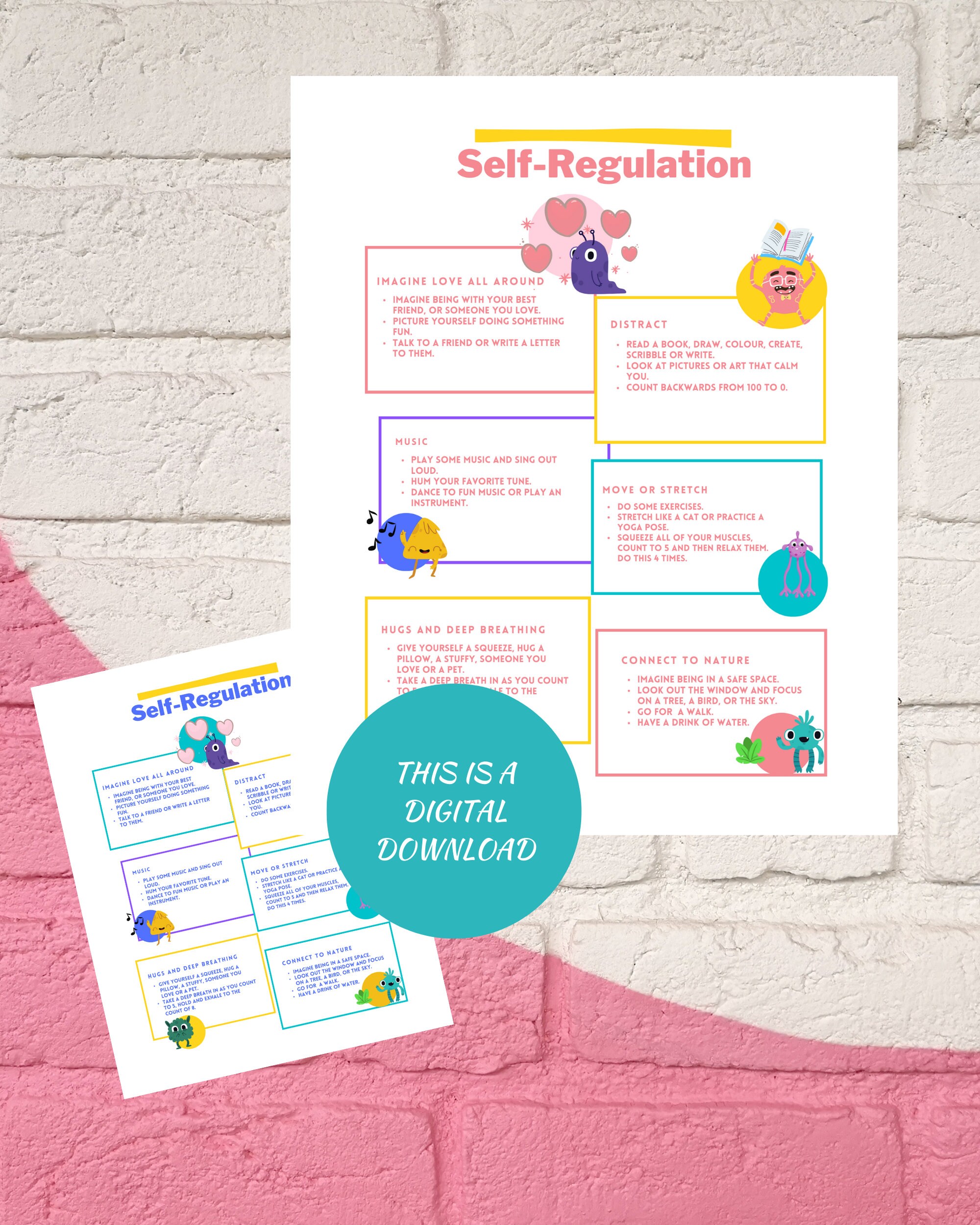 Cute Monsters Emotional Regulation Digital Download , Art Therapy ...