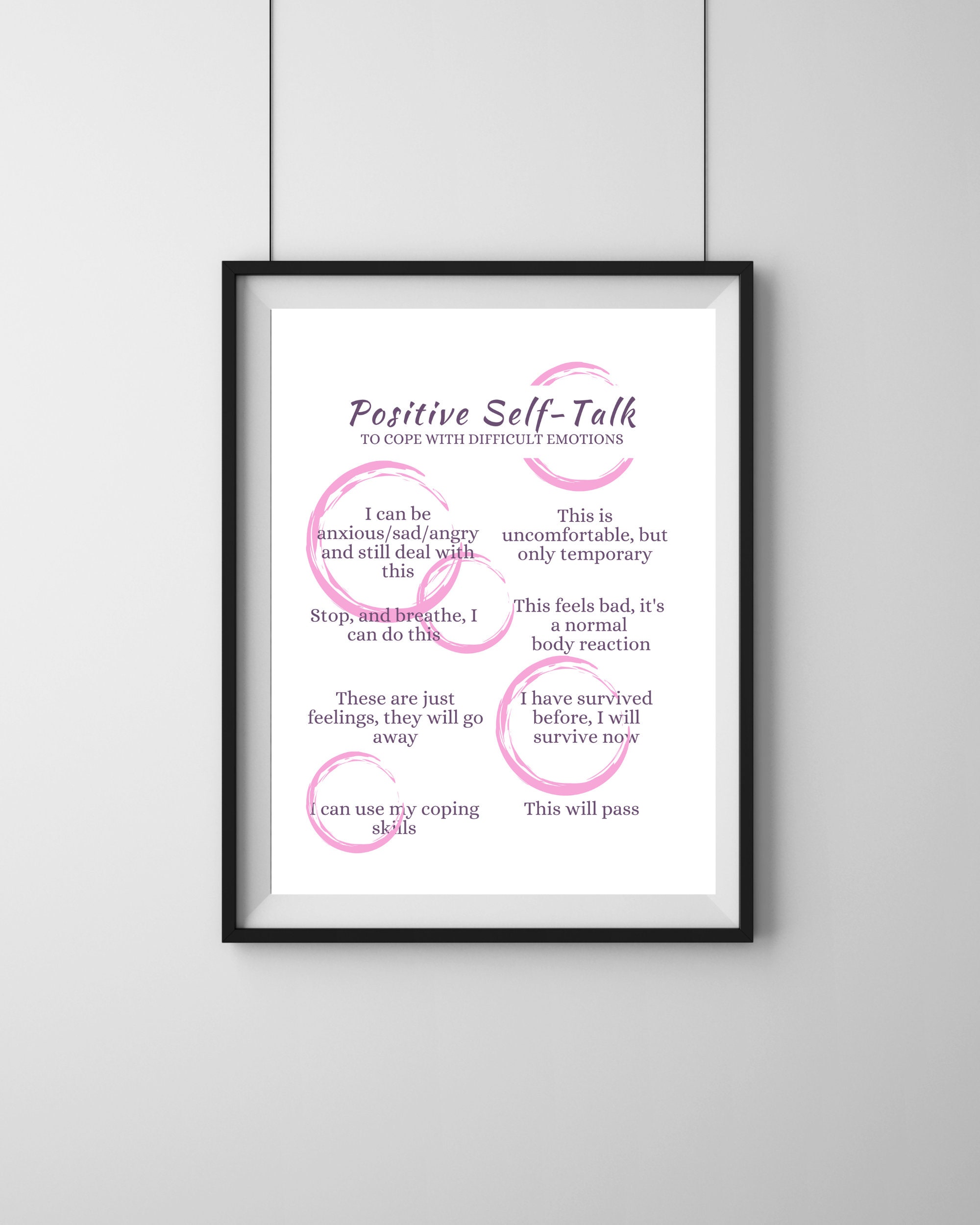 Positive Self-talk Anxiety Reducing Digital Download Printable Wall Art ...