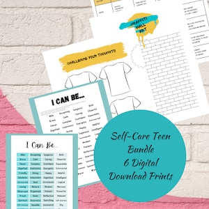 Teen Coping Self-care Mental Health Activities Bundle, Counselling ...