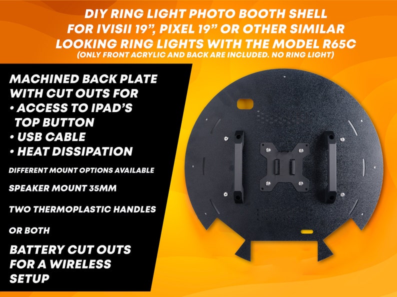 DIY Ring Light iPad Photo Booth Front and Back Plates for IVISSI, PIXEL ...