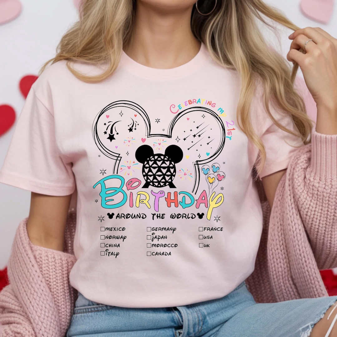 Celebrating My Birthday Around the World Shirt, Disney Birthday Crew ...