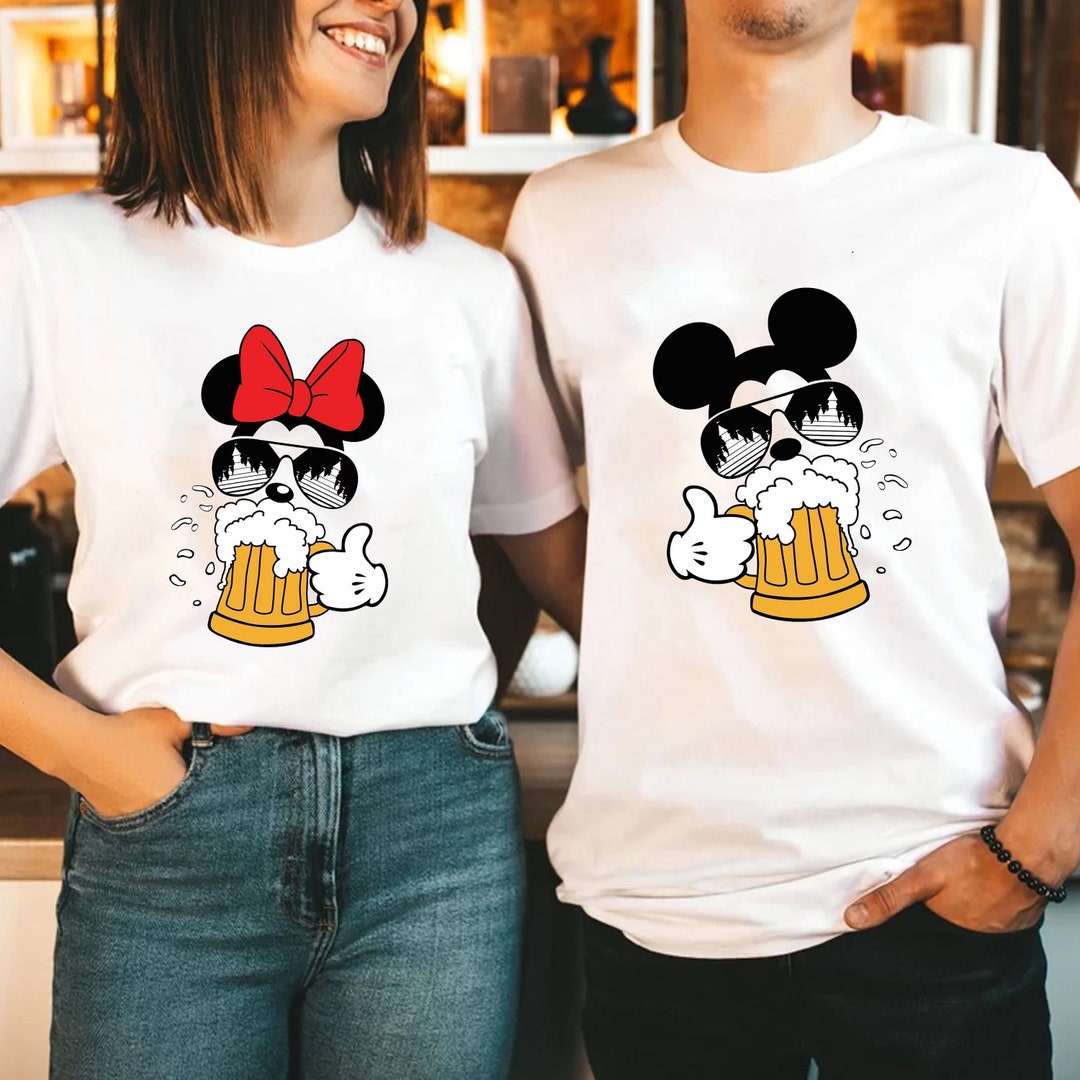 Disney Mickey and Minnie Beer Shirt, Mickey and Minnie Drinking Shirt ...