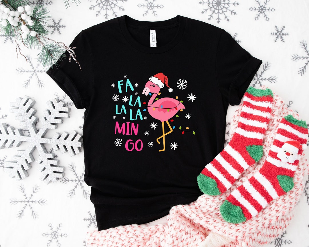 Fa La La La Mingo Shirt, Flamingo Christmas Lights Shirt, Christmas ...