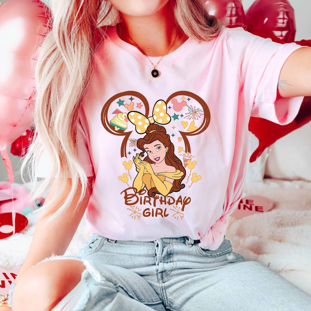 Personalized Princess Belle Birthday Shirt, Custom Belle Birthday Girl ...