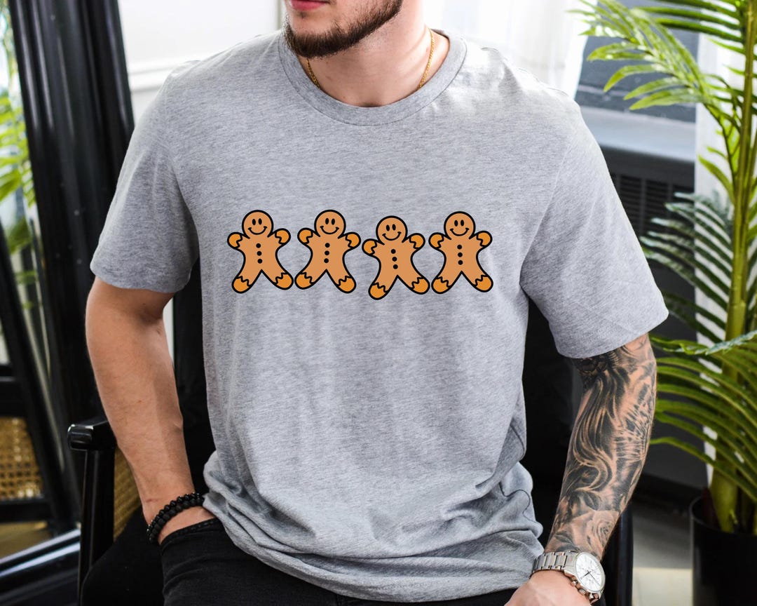 Cute Gingerbread Man Tshirt, Family Xmas Shirt, Holiday Winter Shirt ...
