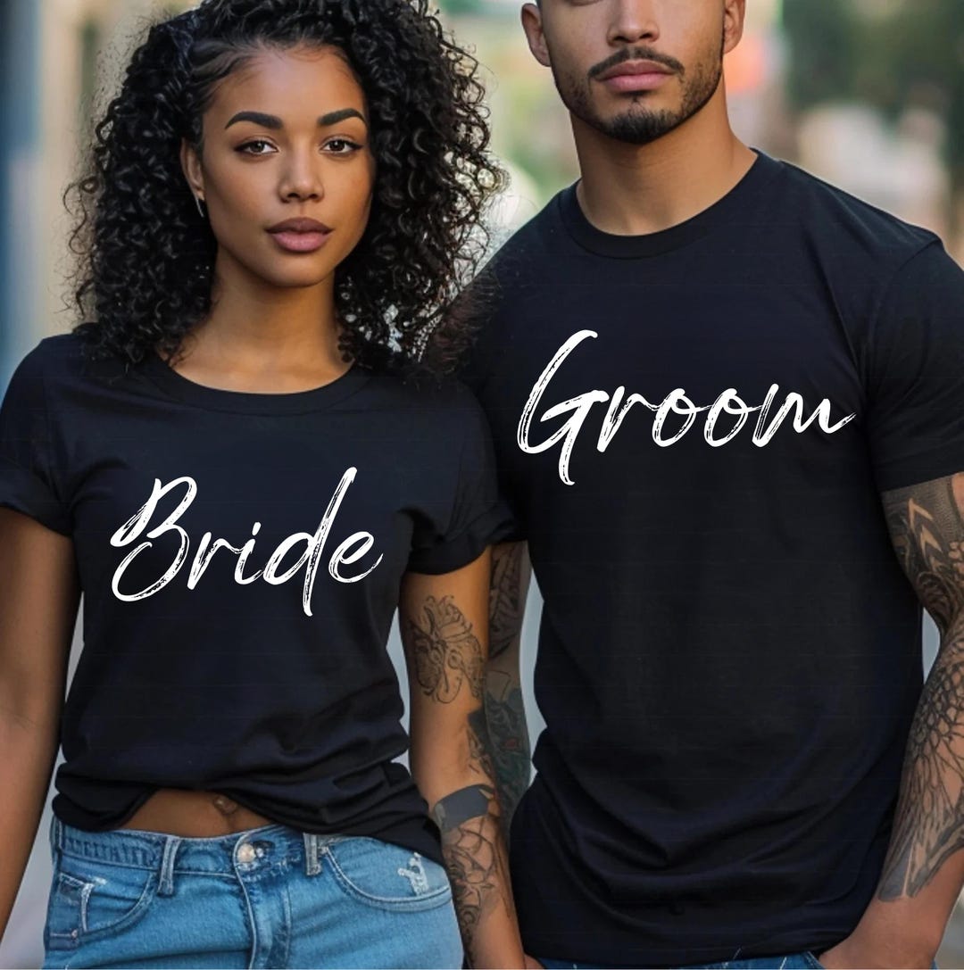 Bride and Groom Shirts, Matching Bachelorette Party Shirts, Bridal ...