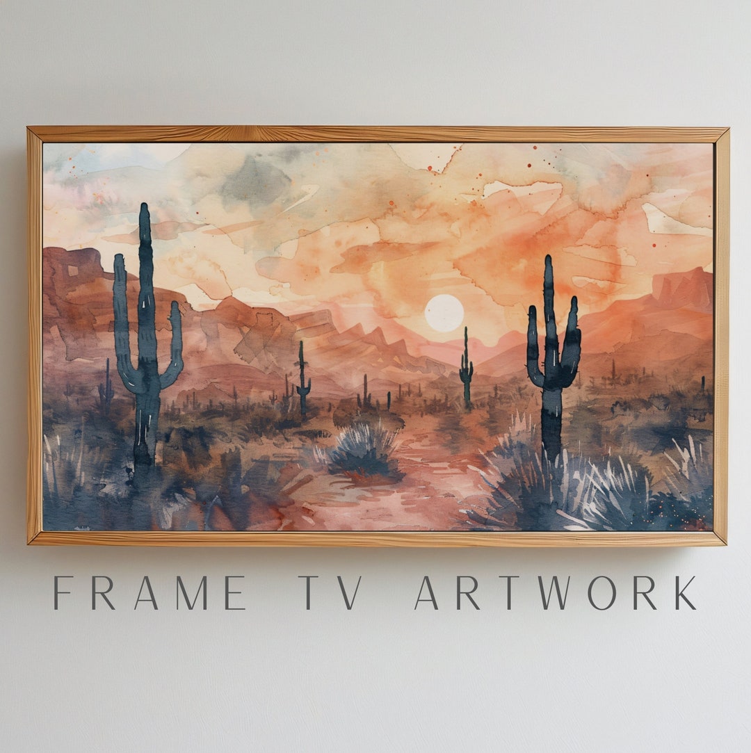 Arizona Desert Views Watercolor, Samsung Frame Tv Art, Samsung Frame Tv ...
