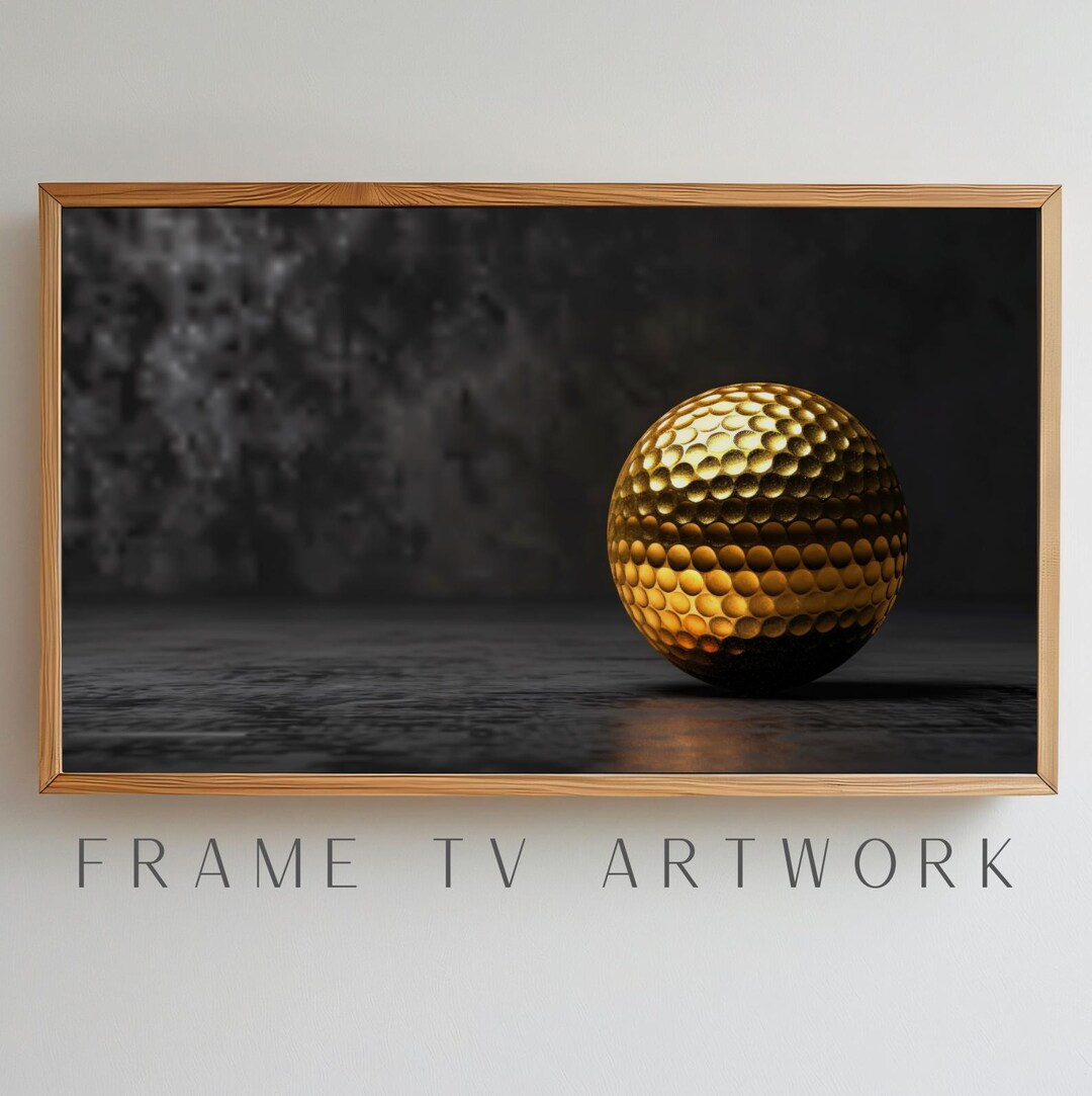 Gold Golf Ball TV Art, Golf Frame Tv Art, Frame Tv Art, Masculine Frame ...
