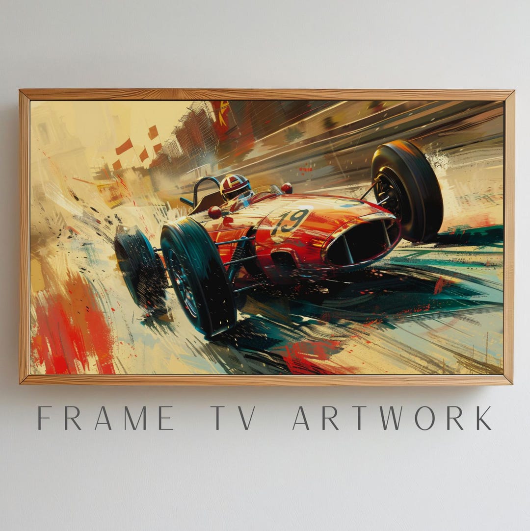 Open Wheel Racer TV Art, Tv Art Work, Masculine Frame Tv Art, Frame Tv ...