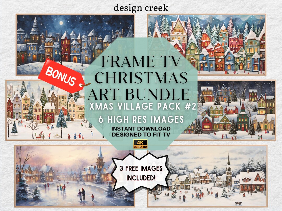 Christmas Village Frame TV Art 6 Pack #2, Samsung Frame Tv Art ...