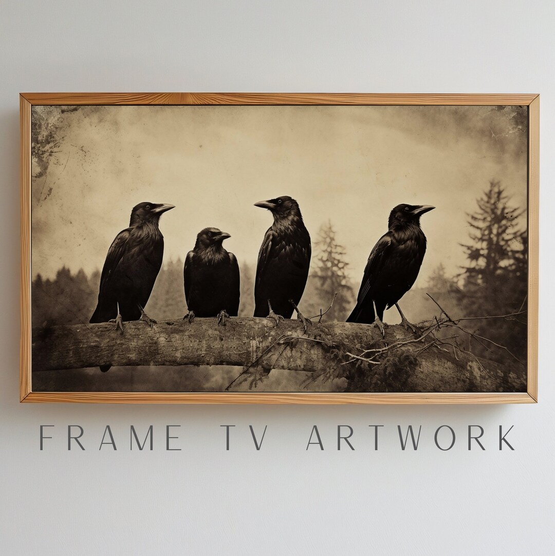 Crows in Tree Frame TV Art, Samsung Frame Tv Art, Boho Frame Tv, Frame ...