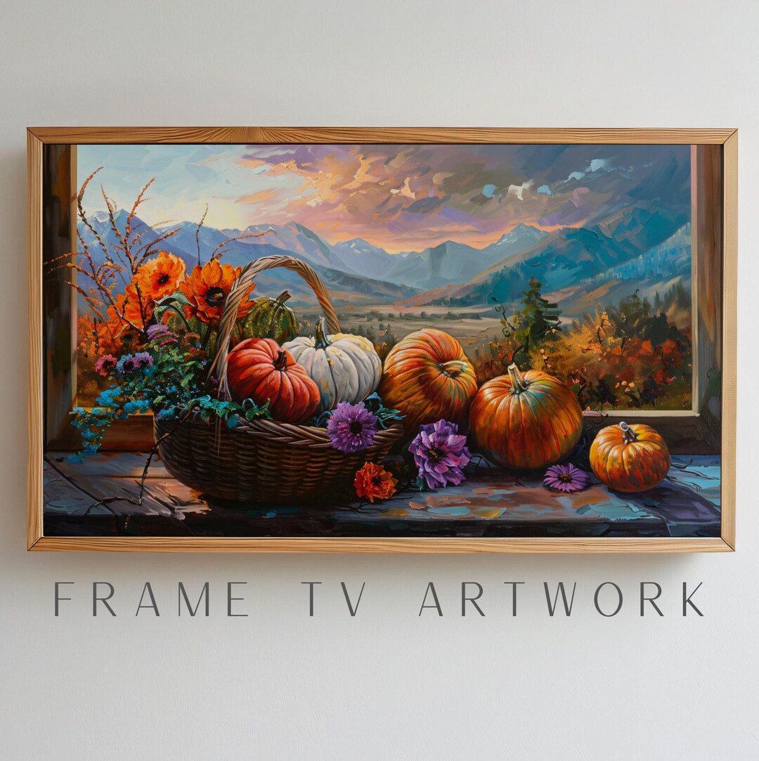 Pumpkin Window TV Art, Frame Tv Halloween, Frame Tv Art, Fall Frame Tv ...