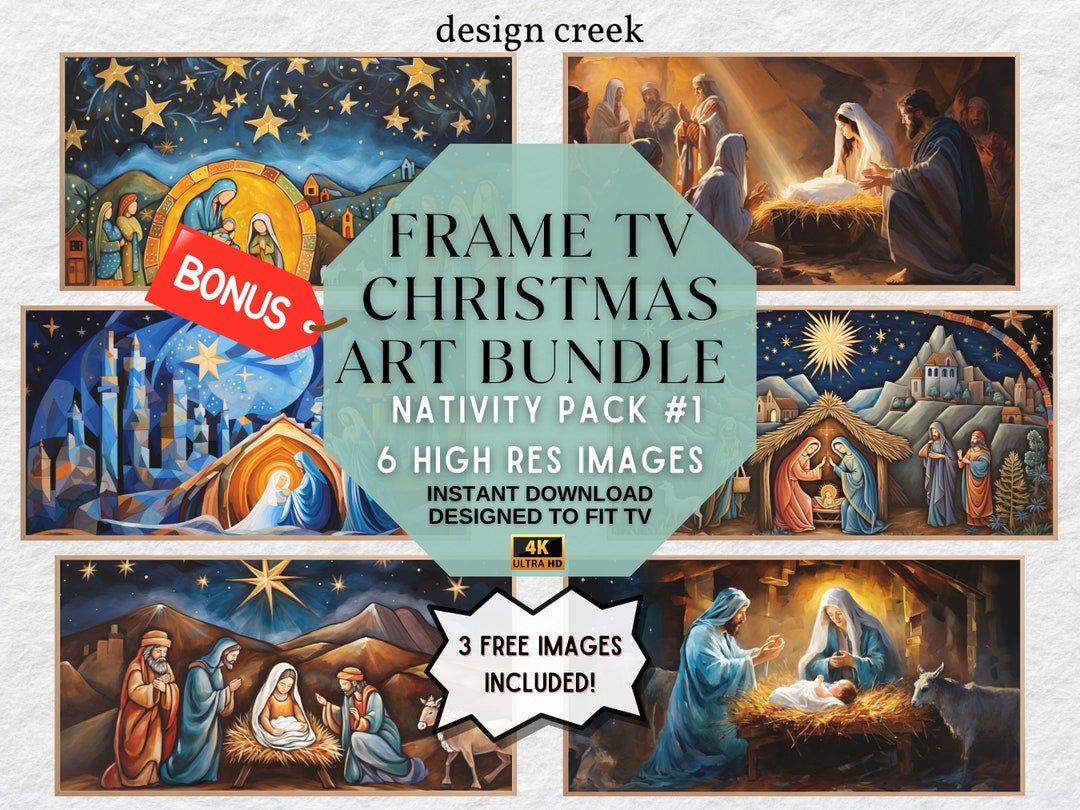 Nativity Bundle Frame TV Art Christmas 1 Christmas Art for - Etsy