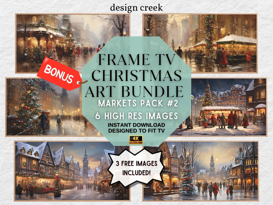 Christmas Market Frame TV Art 6 Pack 2, Samsung Frame Tv Art Christmas ...