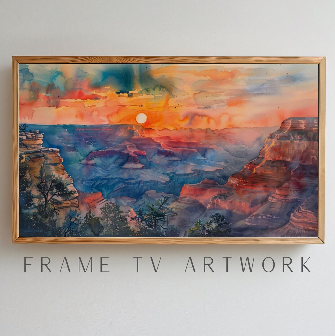 Desert Canyon Viewpoint Watercolor, Samsung Frame Tv Art, Samsung Frame ...