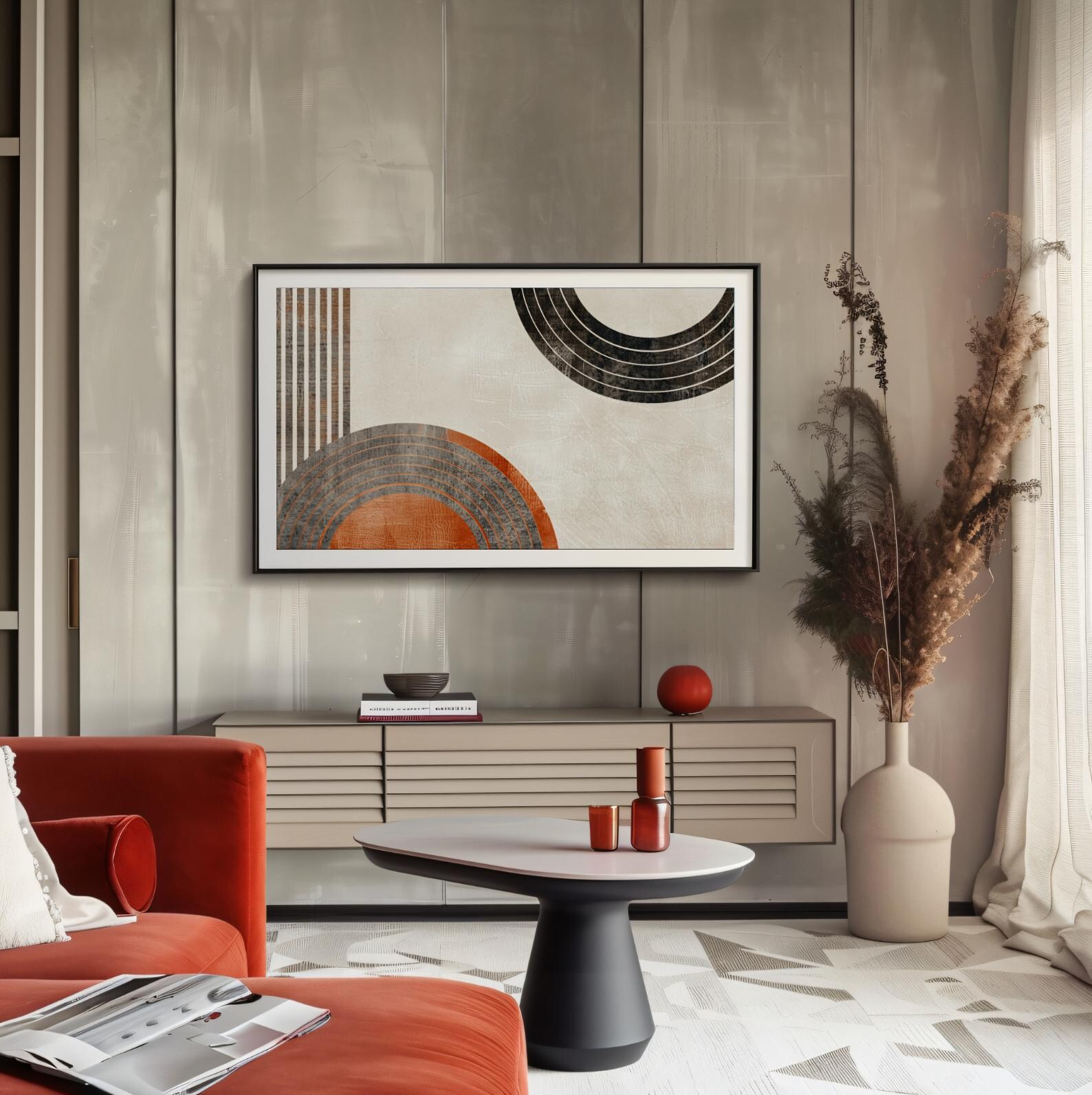 Circles & Lines TV Art, 4k Frame Tv Art, Tv Frame Art Abstract, Frame ...