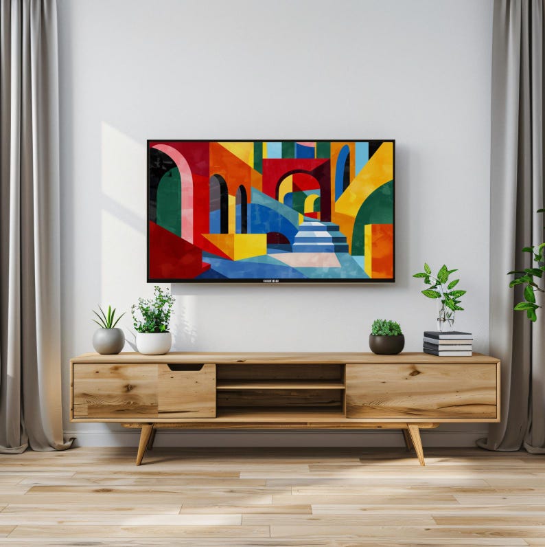 Modern Art Alleyway TV Art, Samsung Frame Tv Art, Curated Frame Tv ...