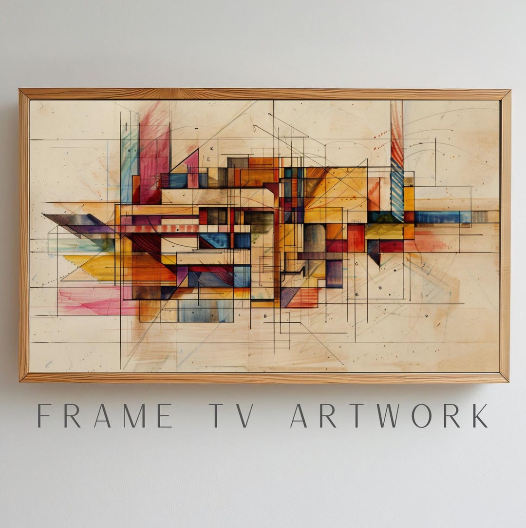 Colorful Box Art TV Art, Masculine Frame Tv Art, Tv Frame Art Abstract ...