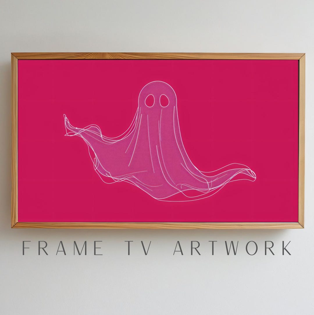 Ghost Line Art TV Art, Halloween Tv Art, Halloween Frame Tv, Frame Tv ...