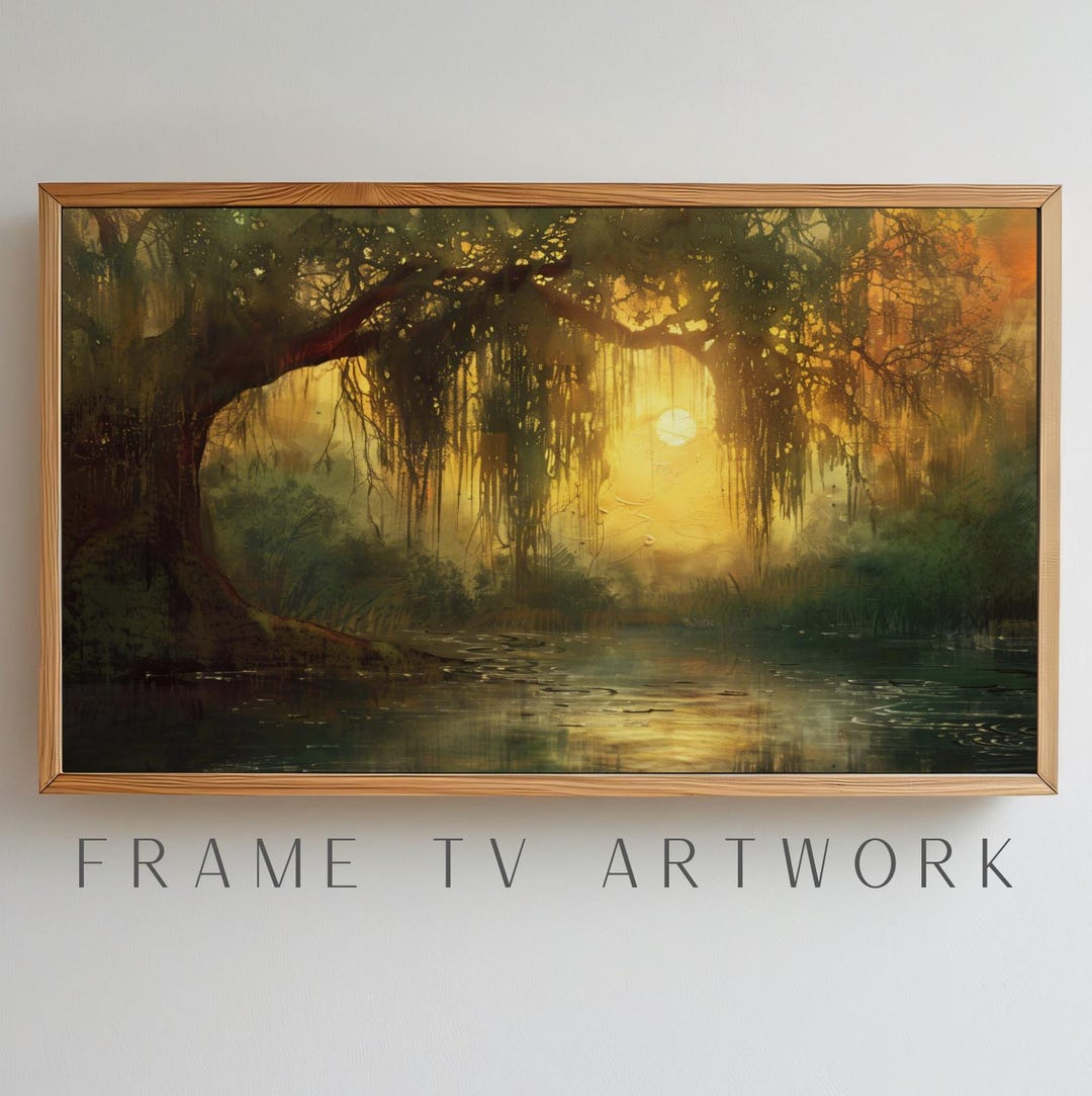 Willow Tree Painting, Frame Tv Art, Frame Tv Art Paint, Marsh Art Frame ...