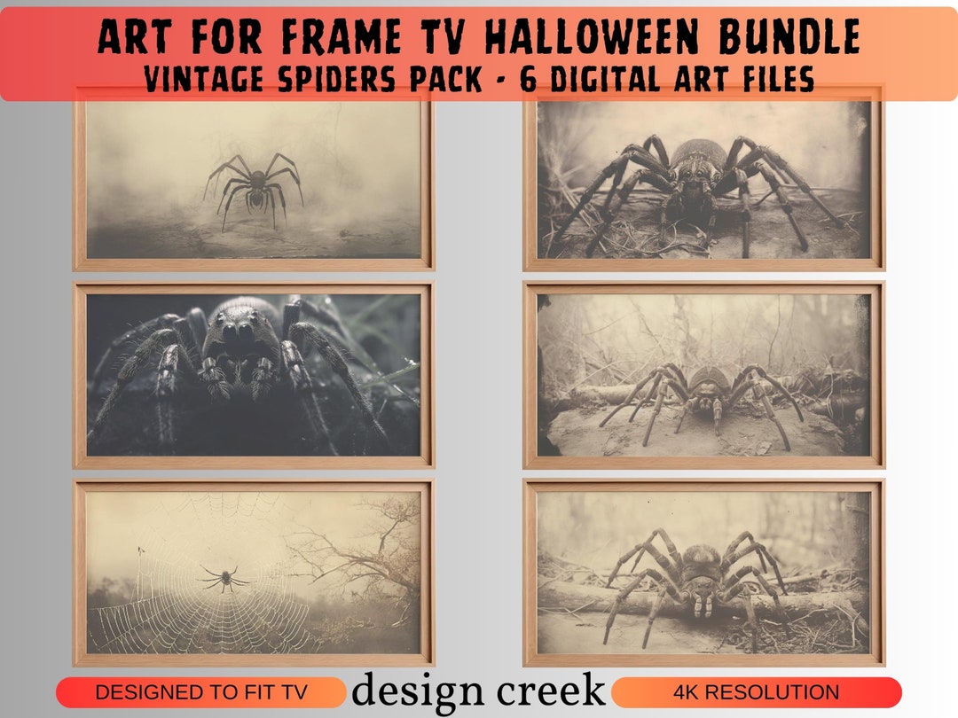 Halloween Spooky Spiders TV Art Bundle, Halloween Tv Art, Frame Tv ...