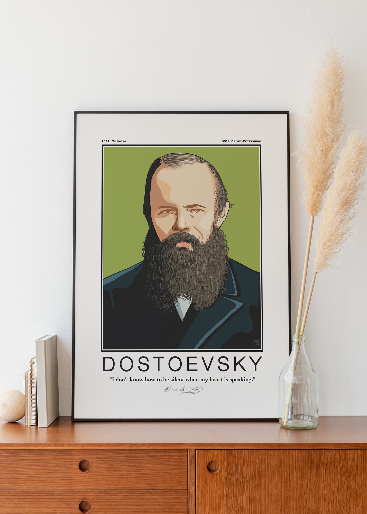 Dostoevsky Poster Drawing Print Modern Poster Minimalist - Etsy