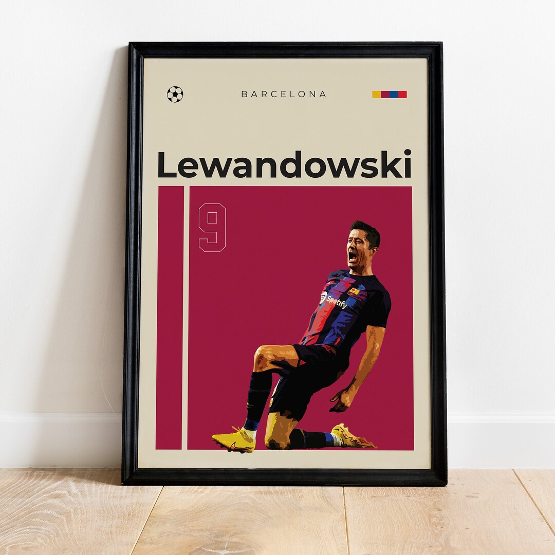 Lewandowski Poster, Barcelona Football Players Poster, Soccer Poster ...