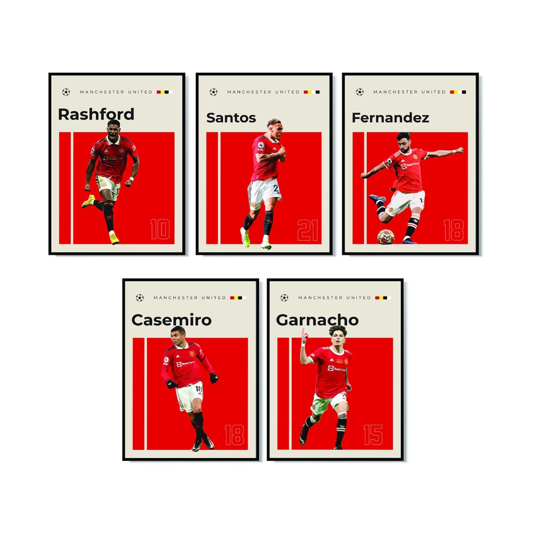 Manchester United Footbal Poster Set /rashfordcasemiro - Etsy