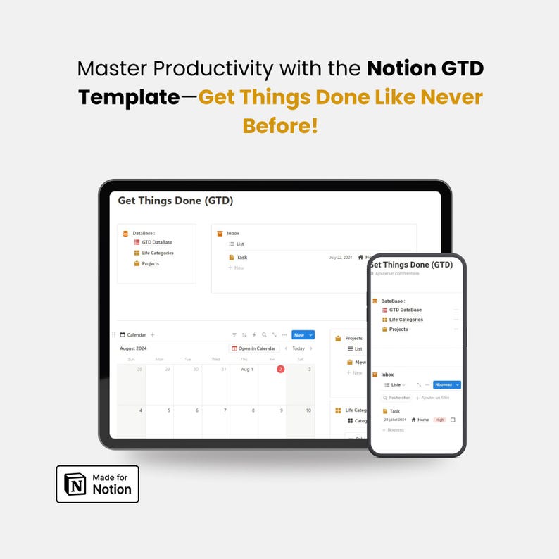 Ultimate GTD Notion Template for Effortless Task Management & Productivity - Etsy