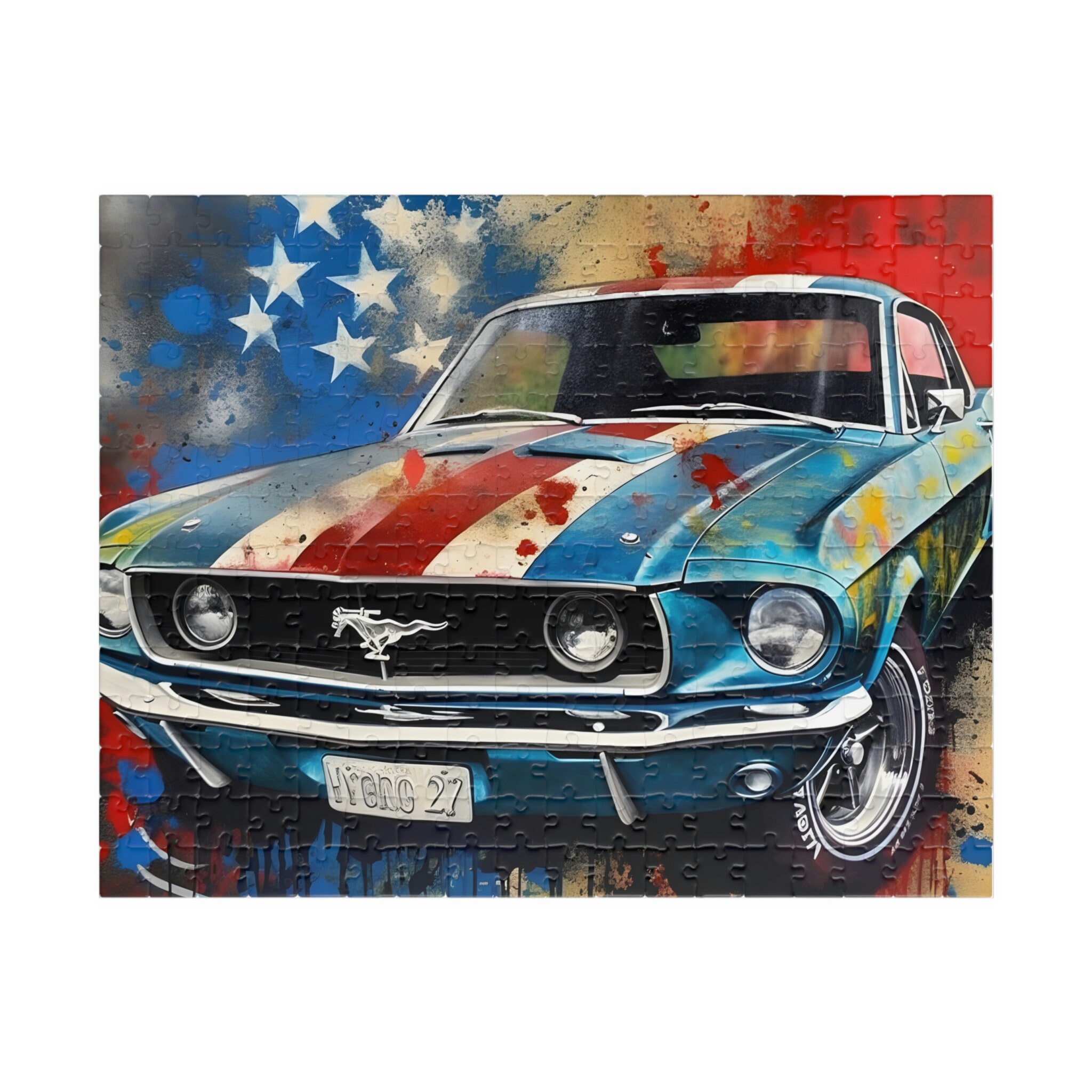 Classic Car Puzzle 1967 Ford Mustang Puzzle With Gradient Colors - Etsy