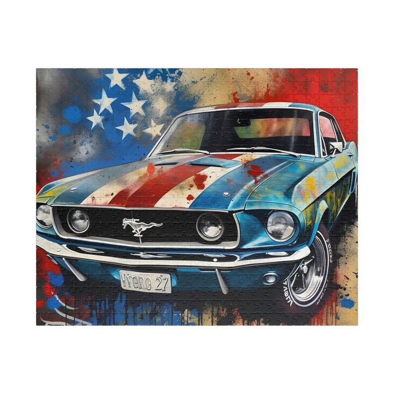 Classic Car Puzzle 1967 Ford Mustang Puzzle With Gradient Colors - Etsy