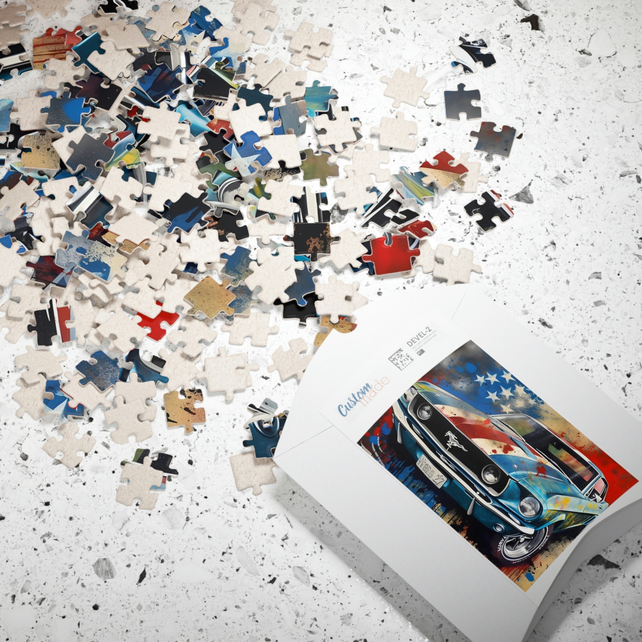 Classic Car Puzzle 1967 Ford Mustang Puzzle With Gradient Colors - Etsy