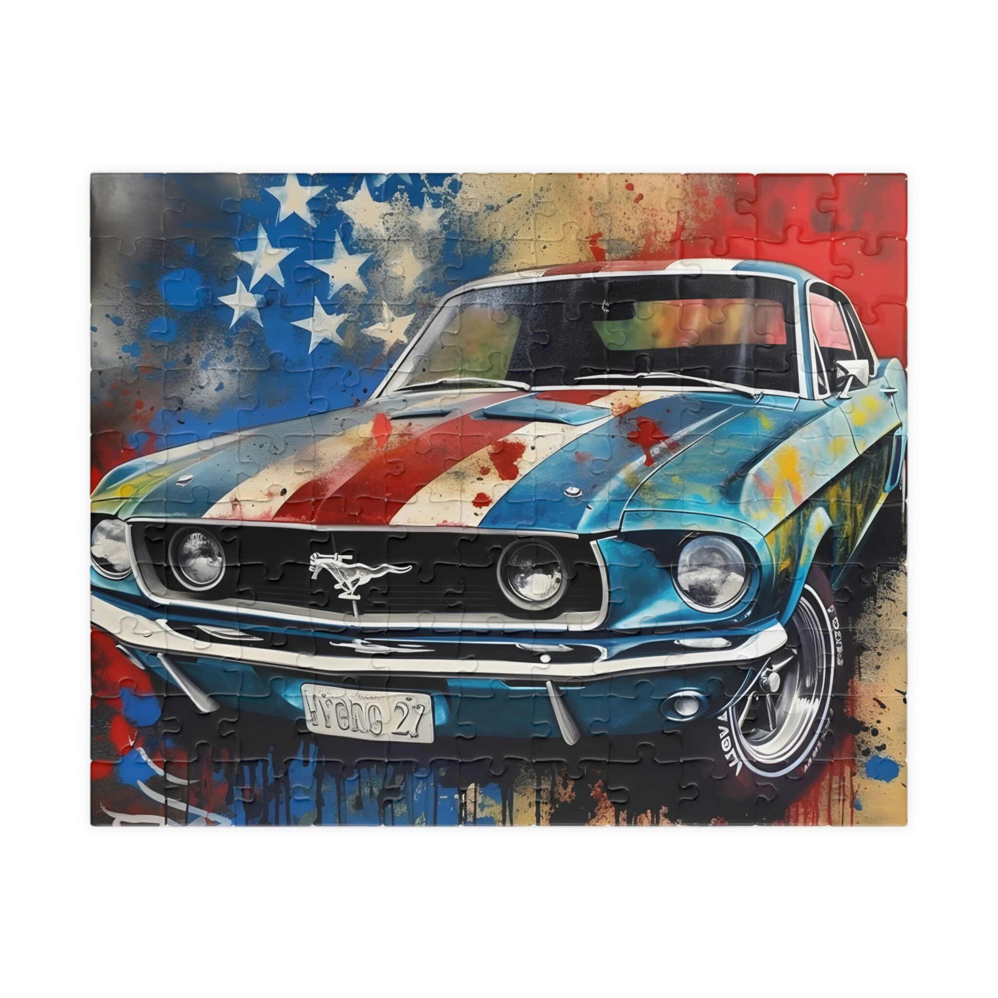 Classic Car Puzzle | 1967 Ford Mustang Puzzle With Gradient Colors - Etsy