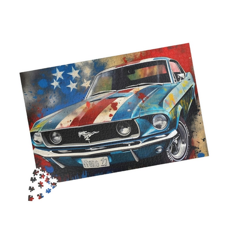 Classic Car Puzzle | 1967 Ford Mustang Puzzle With Gradient Colors - Etsy