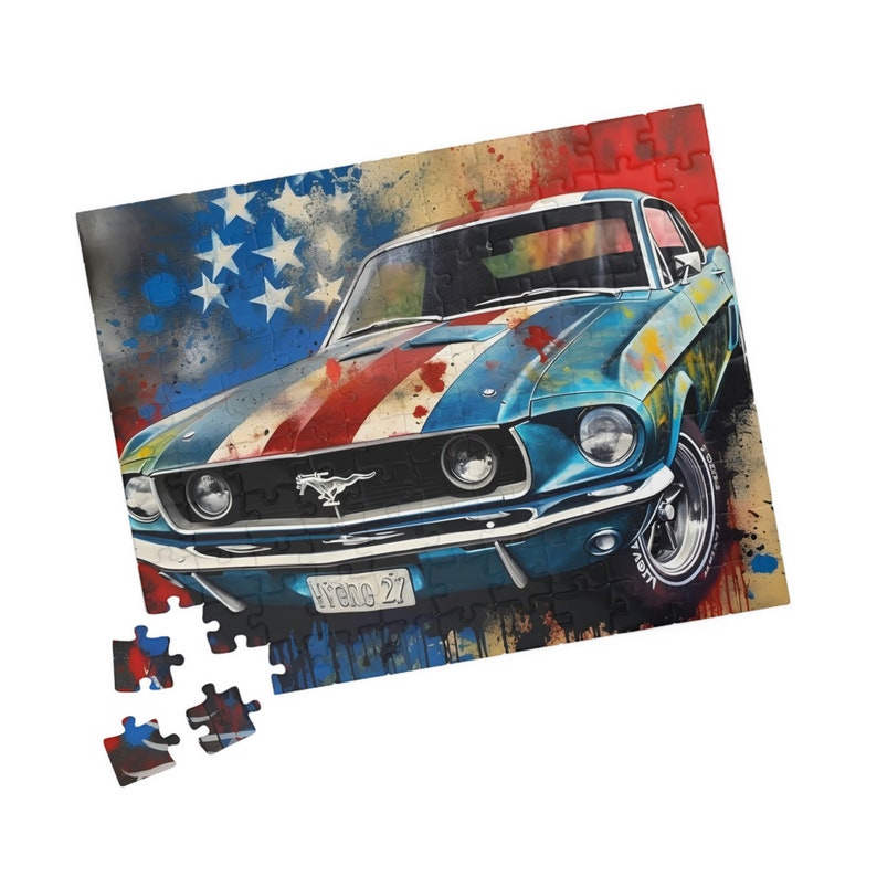 Classic Car Puzzle | 1967 Ford Mustang Puzzle With Gradient Colors - Etsy
