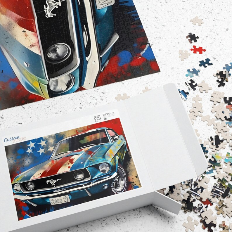 Classic Car Puzzle | 1967 Ford Mustang Puzzle With Gradient Colors - Etsy