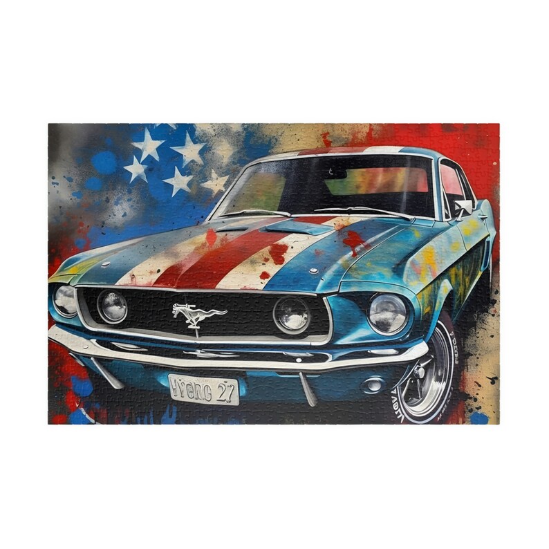 Classic Car Puzzle | 1967 Ford Mustang Puzzle With Gradient Colors - Etsy