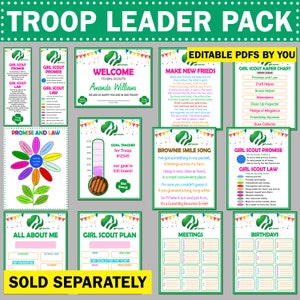 Girl Scout Brownie Smile Song Poster Word Lyric Sign Troop Leader ...