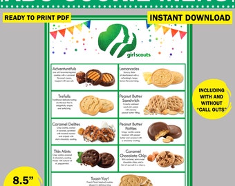 ABC Bakers Girl Scout Cookies Printable Cookie List, Girl Scout Cookie ...