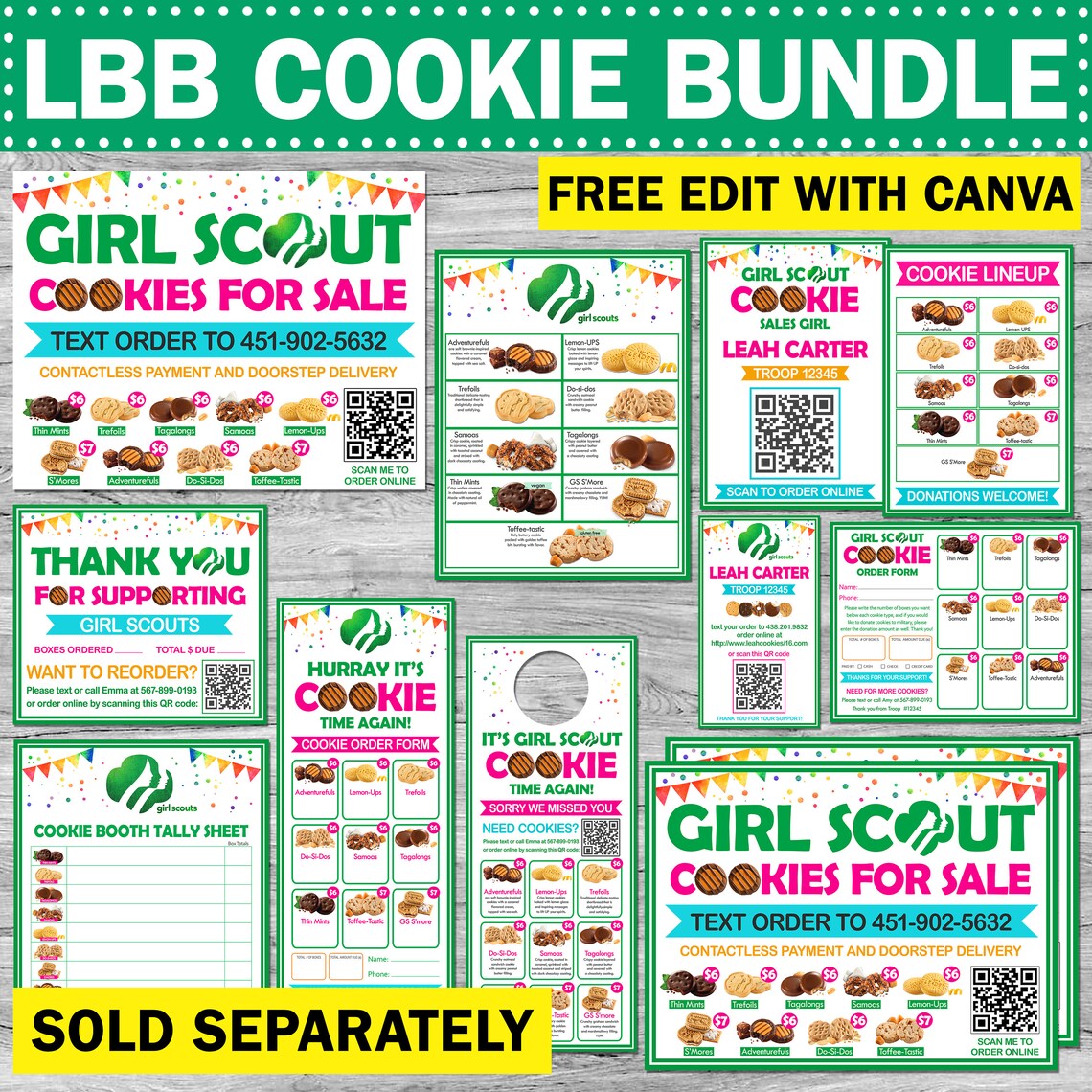 LBB Girl Scout Cookie Thank You Card Order Receipt 2024 Cookie Menu ...
