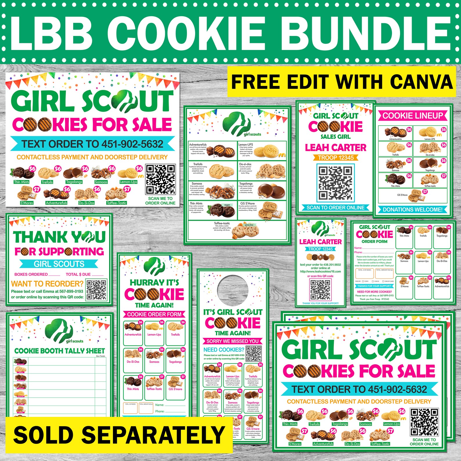 LBB Girl Scout Cookie Thank You Card Order Receipt 2024 Cookie Menu ...