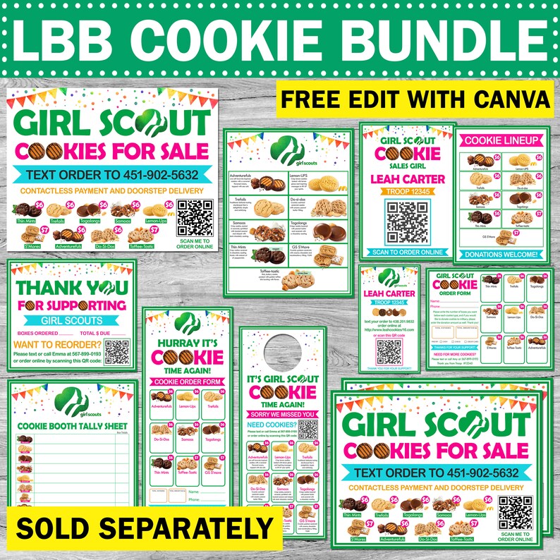 LBB Girl Scout Cookie Thank You Card Order Receipt 2024 Cookie Menu ...