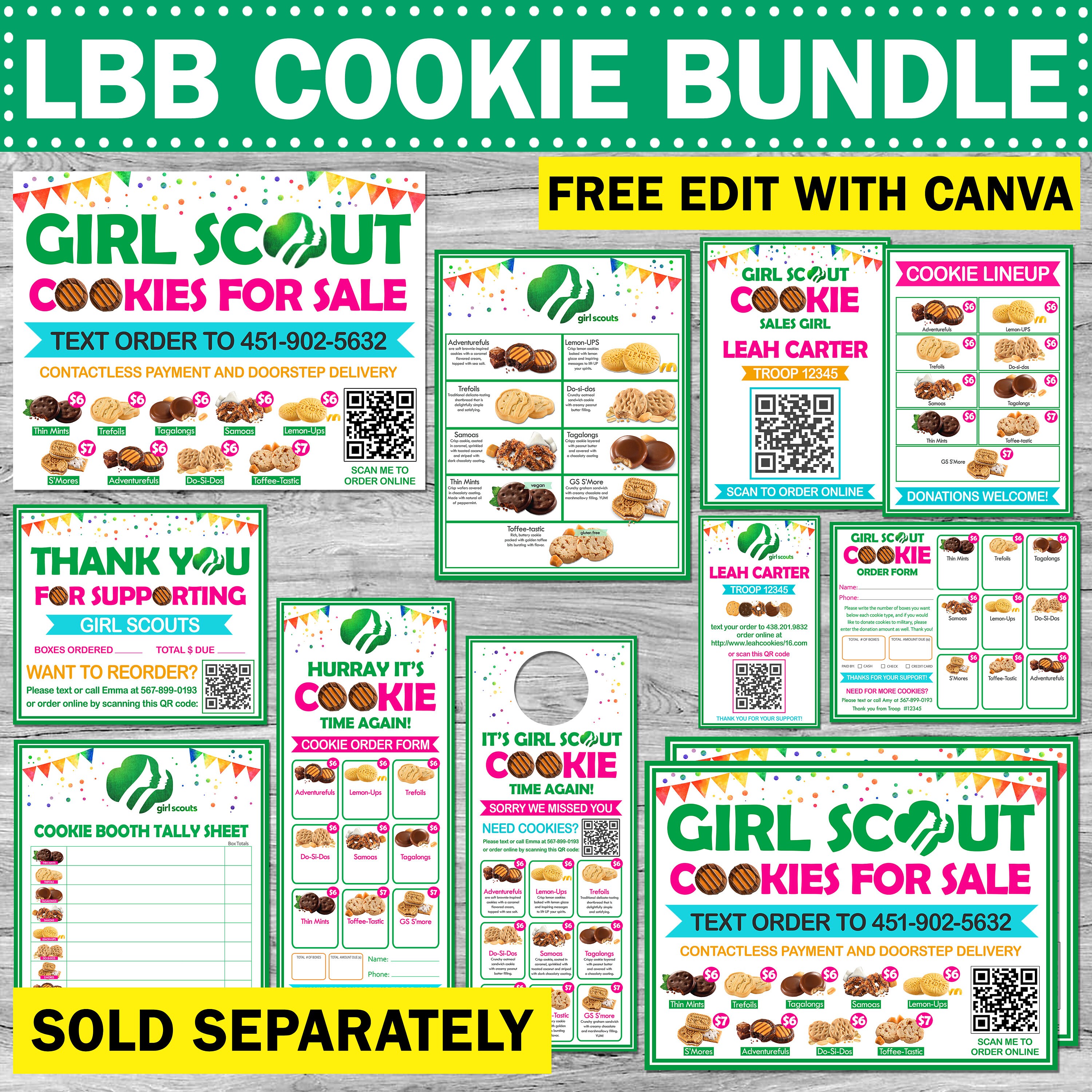 LBB Girl Scout Cookie Thank You Card Order Receipt 2024 Cookie Menu ...